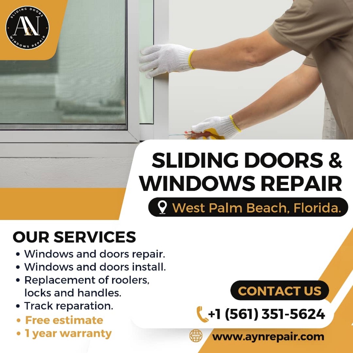 A&N Sliding Doors and Windows Repair West Palm Beach, FL, 33405 | Networx